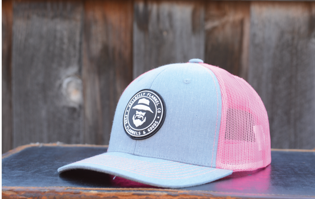 Fine Flannels Trucker Style Cap in Grey/Pink - Hillbilly Flannel Co.
